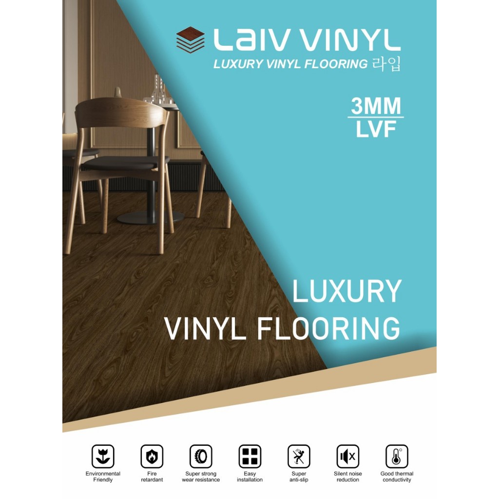 Jual Vinyl Plank Tile Motif Kayu Laiv / Vinyl Flooring Lembaran Tebal ...
