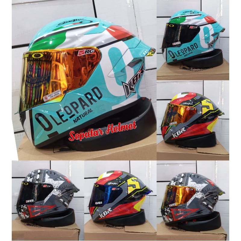 Jual Helm Full Face KBR TT Course Motif Kekinian SNI Paket Ganteng ...