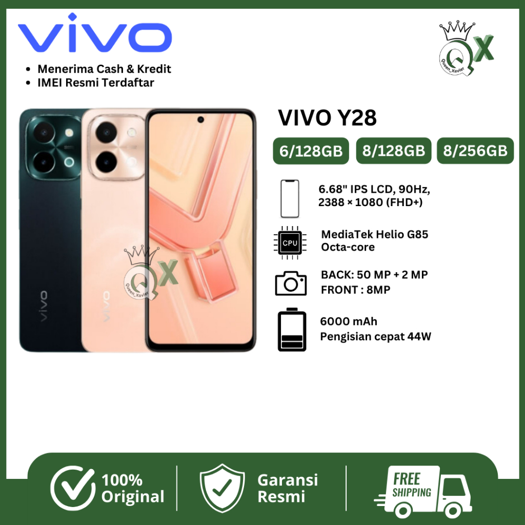 Jual Vivo Y28 RAM 6/128GB 8/128GB 8/256GB Original Garansi Resmi | Shopee Indonesia