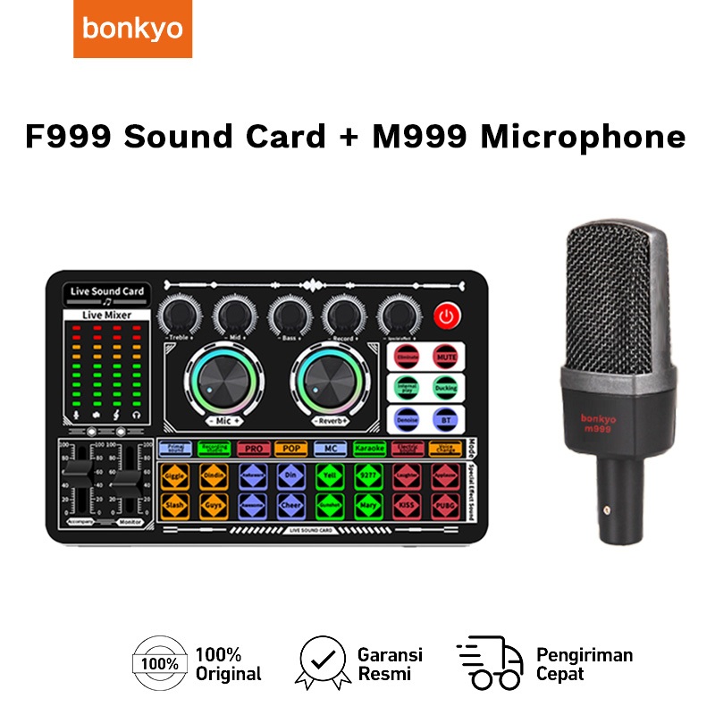 Jual Bonkyo F999 SoundCard Bluetooth compatible External Wireless DJ ...