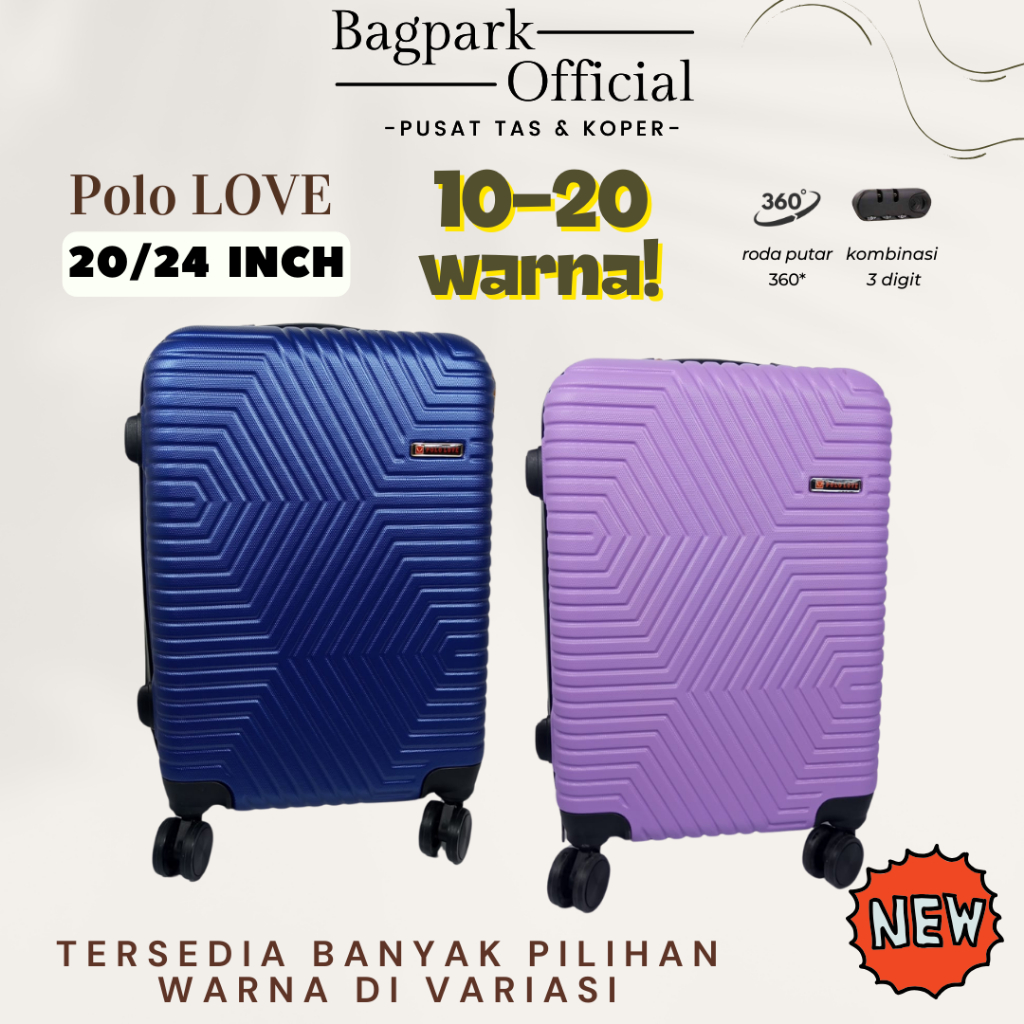 Jual BAGPARK [ Koper Polo Love 20 Inch 24 Inch ] Koper Fiber ABS Polo ...