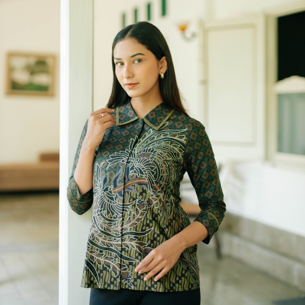 Jual Hadinata Batik Wanita Superfine Blouse Kumari Kavi | Shopee Indonesia