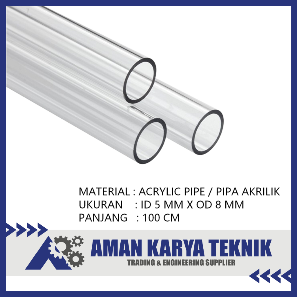 Jual Pipa Akrilik ( Acrylic Pipe ) ID 5 mm x OD 8 mm x 100 cm | Shopee ...