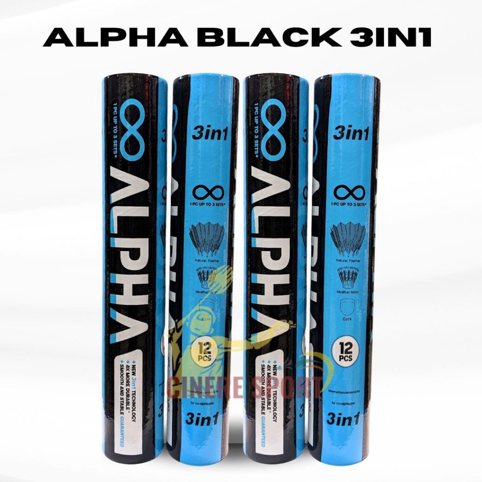 Jual KODE J28L Shuttlecock cock Badminton 3 IN 1 ALPHA BLACK 77 78 ...
