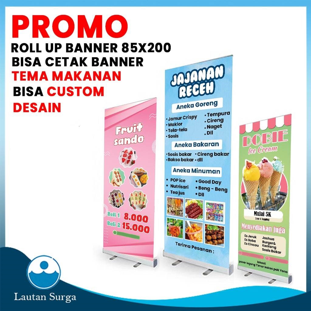 Jual (PAKET ROLL UP BANNER 85x200 cm) Cetak Spanduk Baliho Banner Free ...