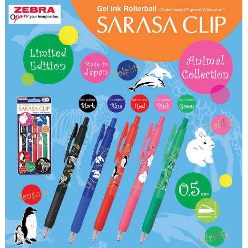 Jual Bolpen Zebra Sarasa Animal Limited Edition BTS | Shopee Indonesia