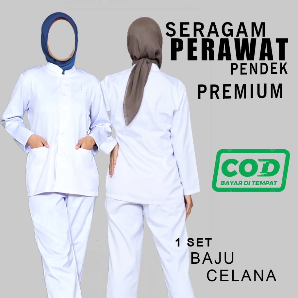 Jual 1 Set Seragam Perawat - Baju Ok Perawat Panjang - Baju Perawat ...
