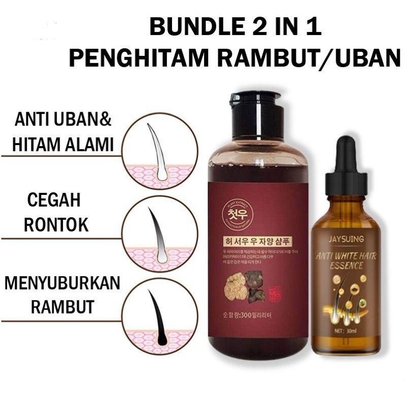 Jual SHAMPO UBAN MENJADI HITAM PERMANEN PENGHITAM RAMBUT BLACK HERBAL ...
