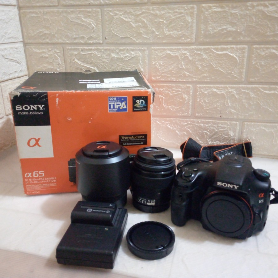 Jual Sony A65 lensa dua 55-200 dan 18-55 kamera DSLR second | Shopee ...