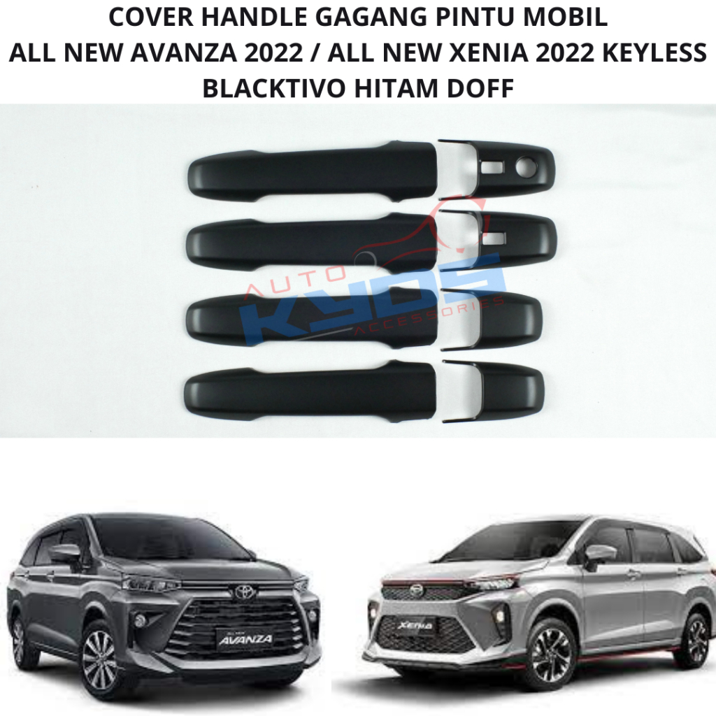 Jual Cover Handle Gagang Pintu Hitam Doff Keyless Mobil All New Avanza All New Xenia 2022 2023 ...