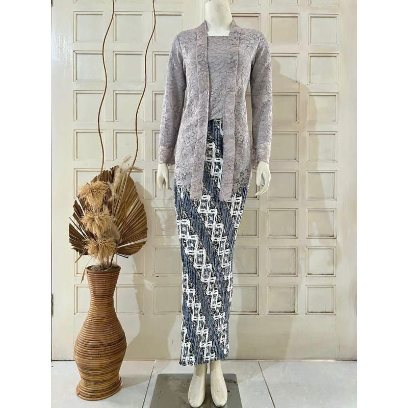 Jual setelan kebaya kutu baru modern lengan panjang kutu baru kerah sanghai baju kondangan ...