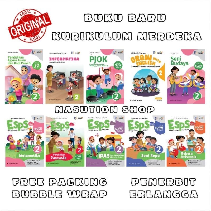 Jual BUKU PAKET KELAS 2 SD/MI PENERBIT ERLANGGA KURIKULUM MERDEKA KM ORIGINAL - ESPS MATEMATIKA ...