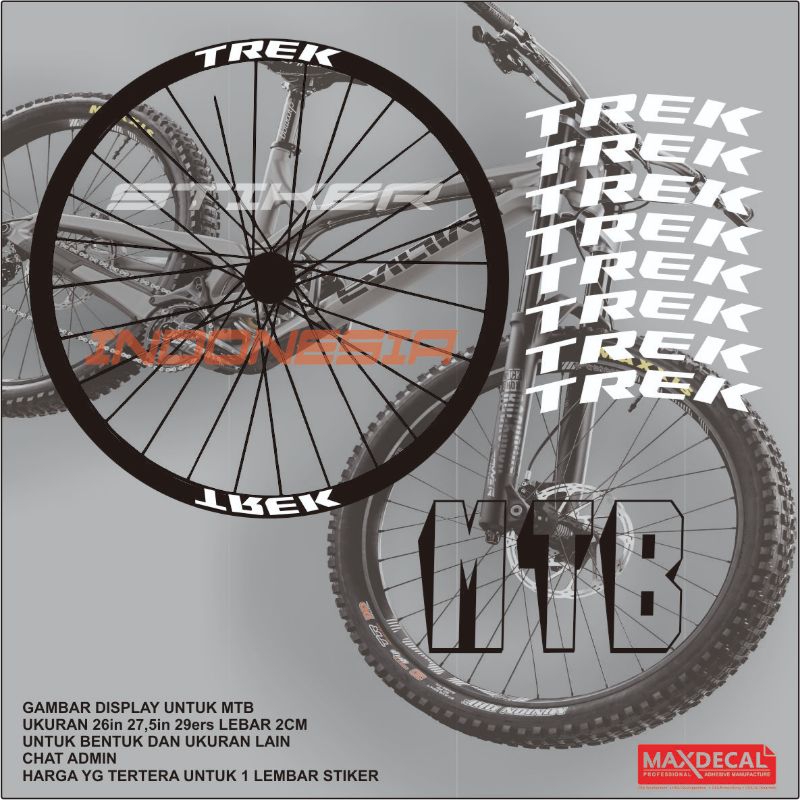 Jual stiker velg sepeda sticker rims sepeda mtb trek | Shopee Indonesia