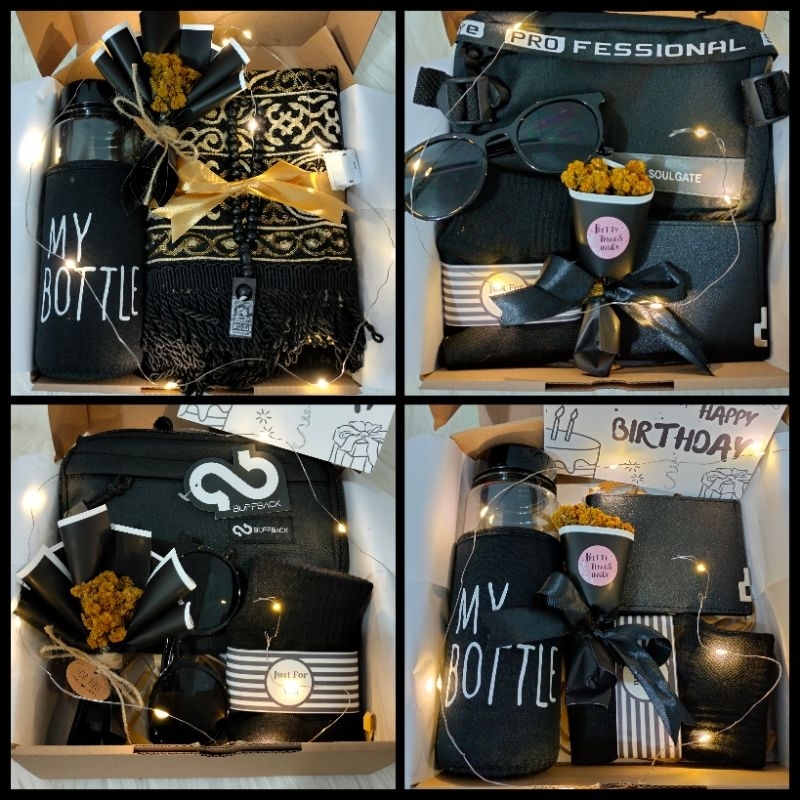 Jual Kado ultah graduation hampers man pria gift black part 3 | Shopee ...
