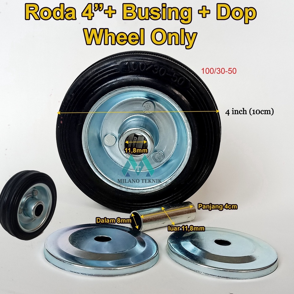 Jual Harga Grosir Roda Troli 4 Wheel Only Roda Karet Etalase Gerobak 4 ...