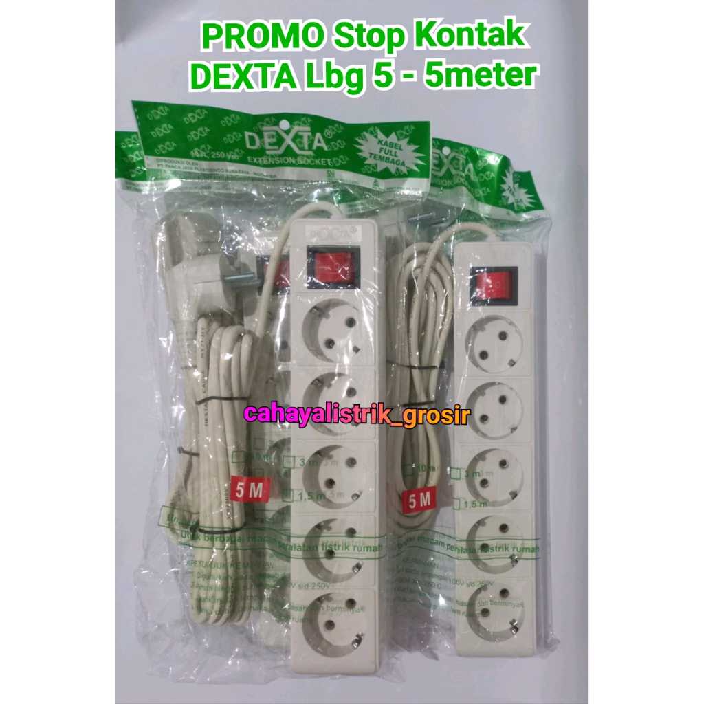 Jual DEXTA Hijau Terminal Stop Kontak + Kabel Dexta Arde Hijau Lubang 5 ...