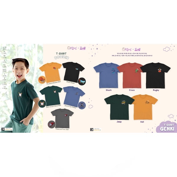 Jual KZL43 KAZEL TSHIRT KAZEL GENKI & BORDIR UNISEX (1Pcs) 1-12 Tahun ...
