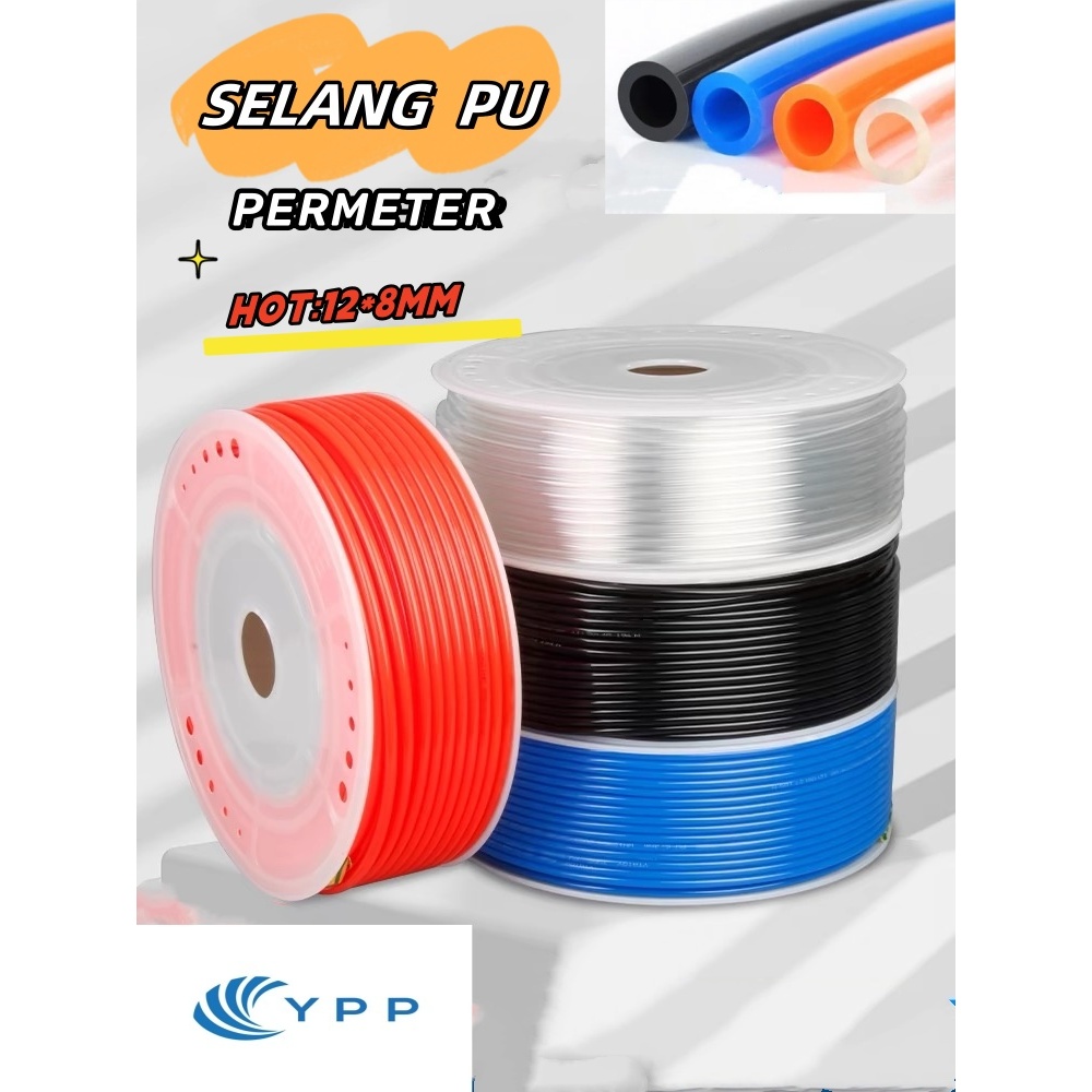 Jual SELANG PU Ukuran 12MM X 8MM /HOSE PU ORANGE/SELANG ANGIN | Shopee Indonesia