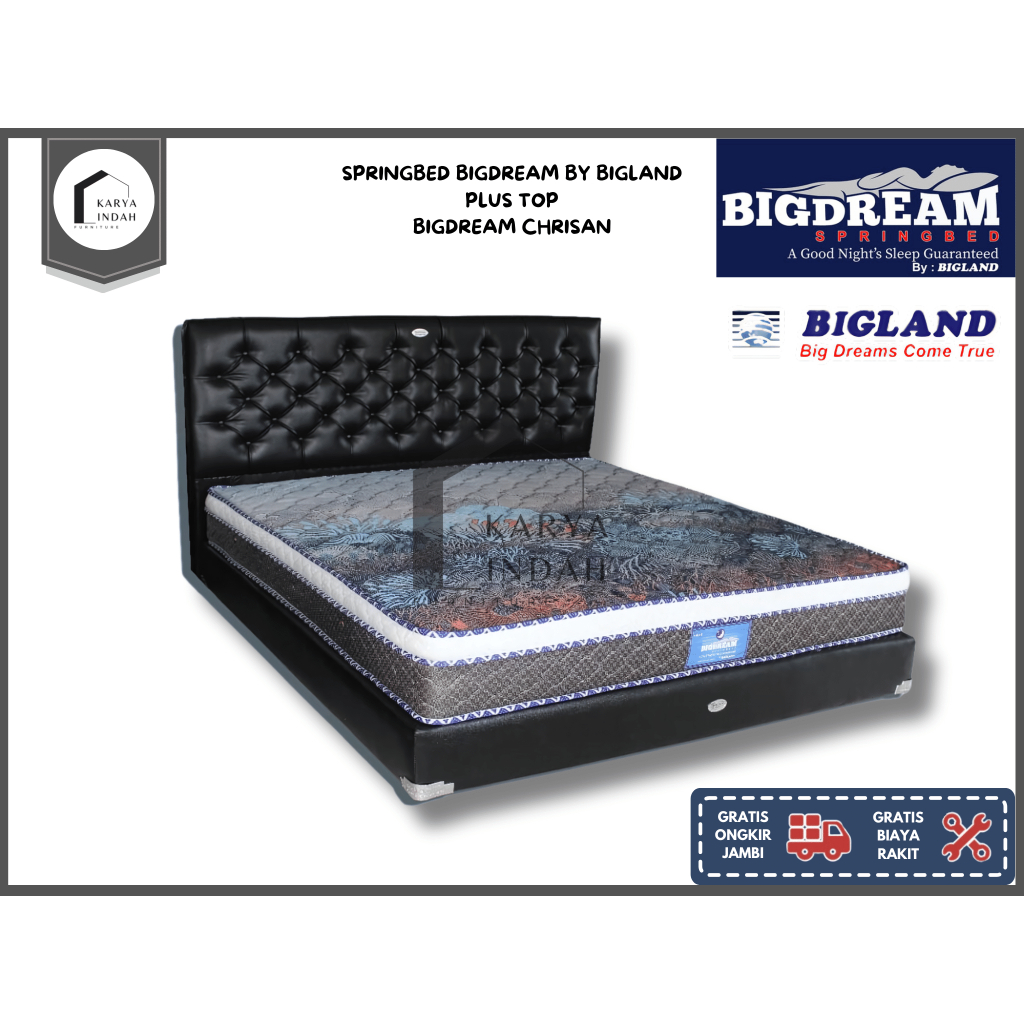 Jual Springbed BIGDREAM PLUS TOP BY BIGLAND - Kasur Matrass Mattress ...