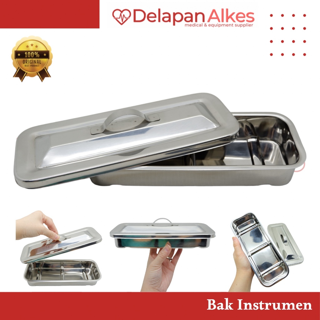 Jual OneMed Bak Instrumen 508 Stainless Steel Dengan Tutup Baki ...