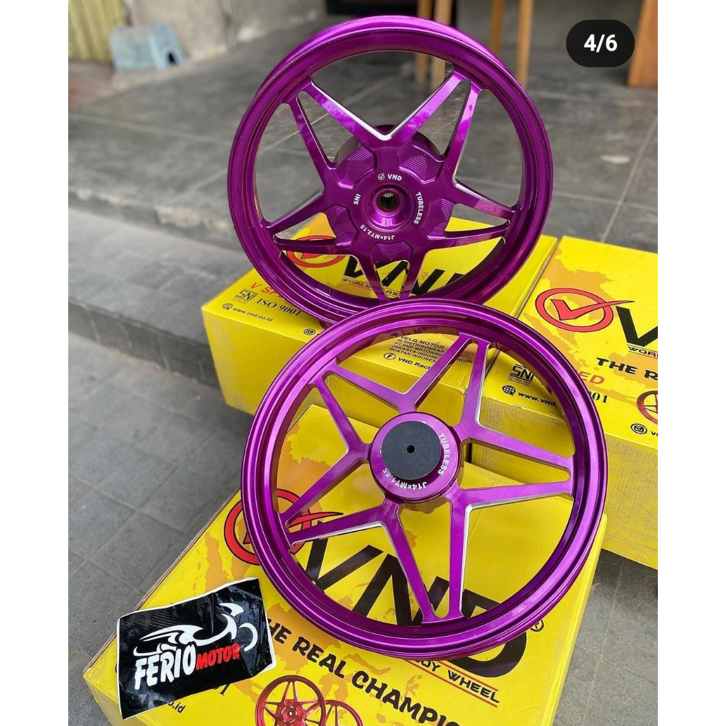 Jual Velg VND V Speed PCX 160 ABS CBS V1 V2 Ring 14 uk 185/215 merah oren hitam | Shopee Indonesia
