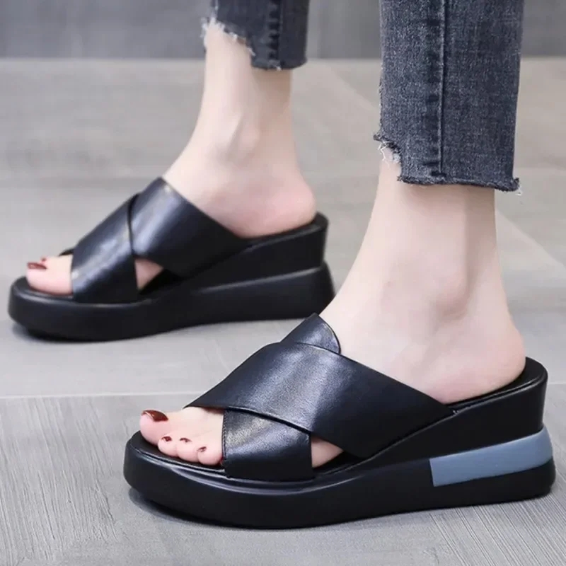 Jual Sandal Wanita Ranjojo RJ31 Sendal Wedges Slop Formal Tinggi 5cm ...