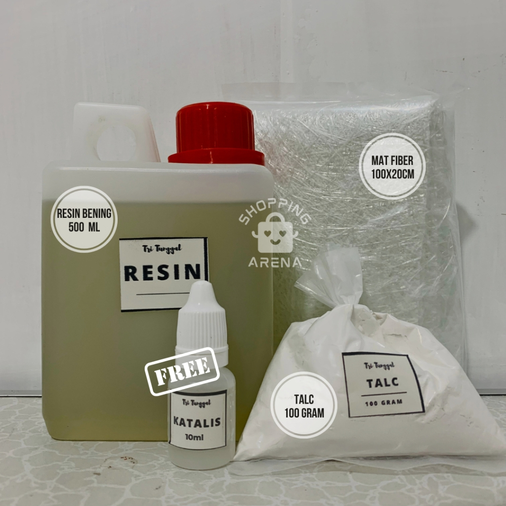 Jual PAKET RESIN 500 GRAM Recine Resine Fiberglass Mika Glass Fiber ...