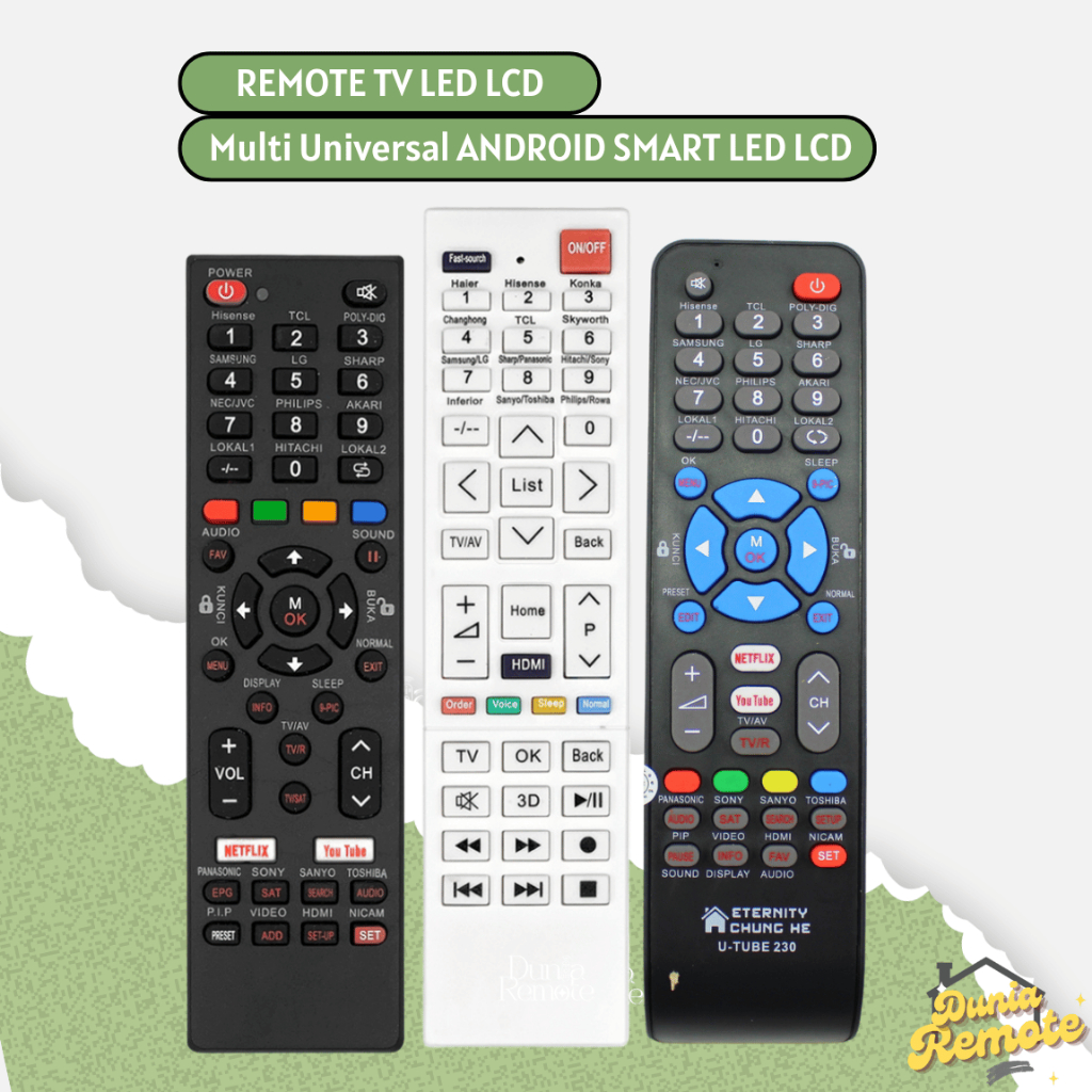 Jual Remote Remot TV ANDROID Smart Multi Universal berbagai merk series (samsung, toshiba ...