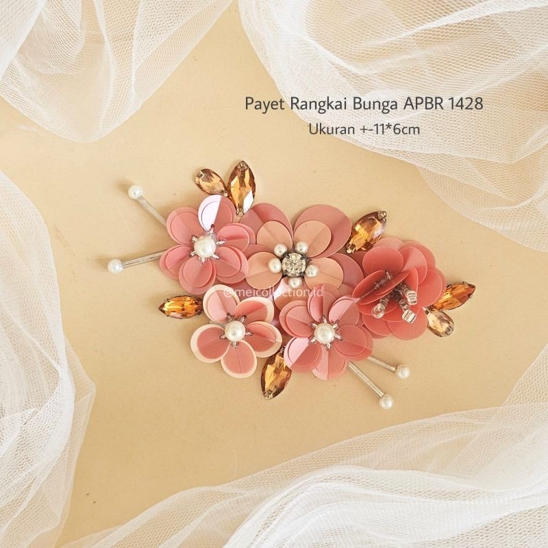 Jual Payet Rangkai Bunga 3d Apbr 1428 Teracota Bahu Kebaya Tunangan