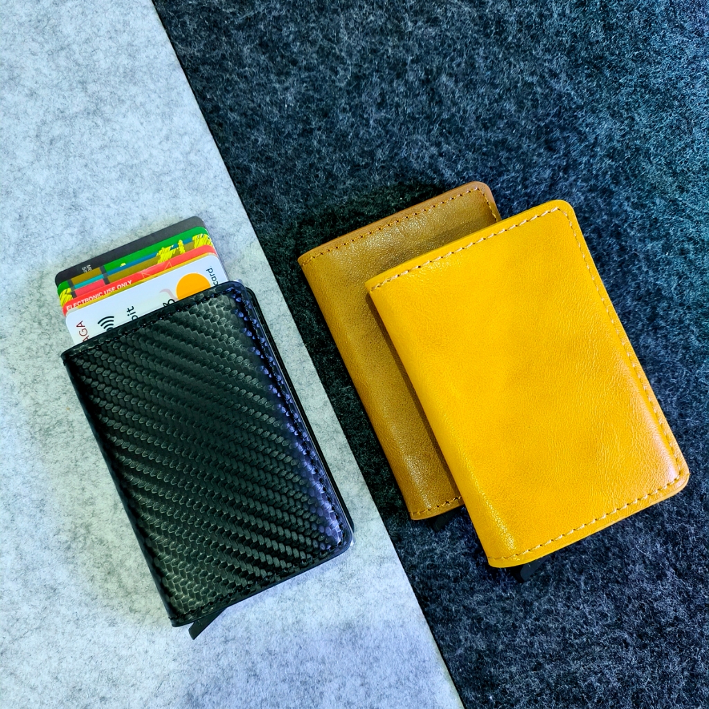 Jual Dompet Flip Wallet Aluminum Carbon RFID - Kartu - Card Holder ...