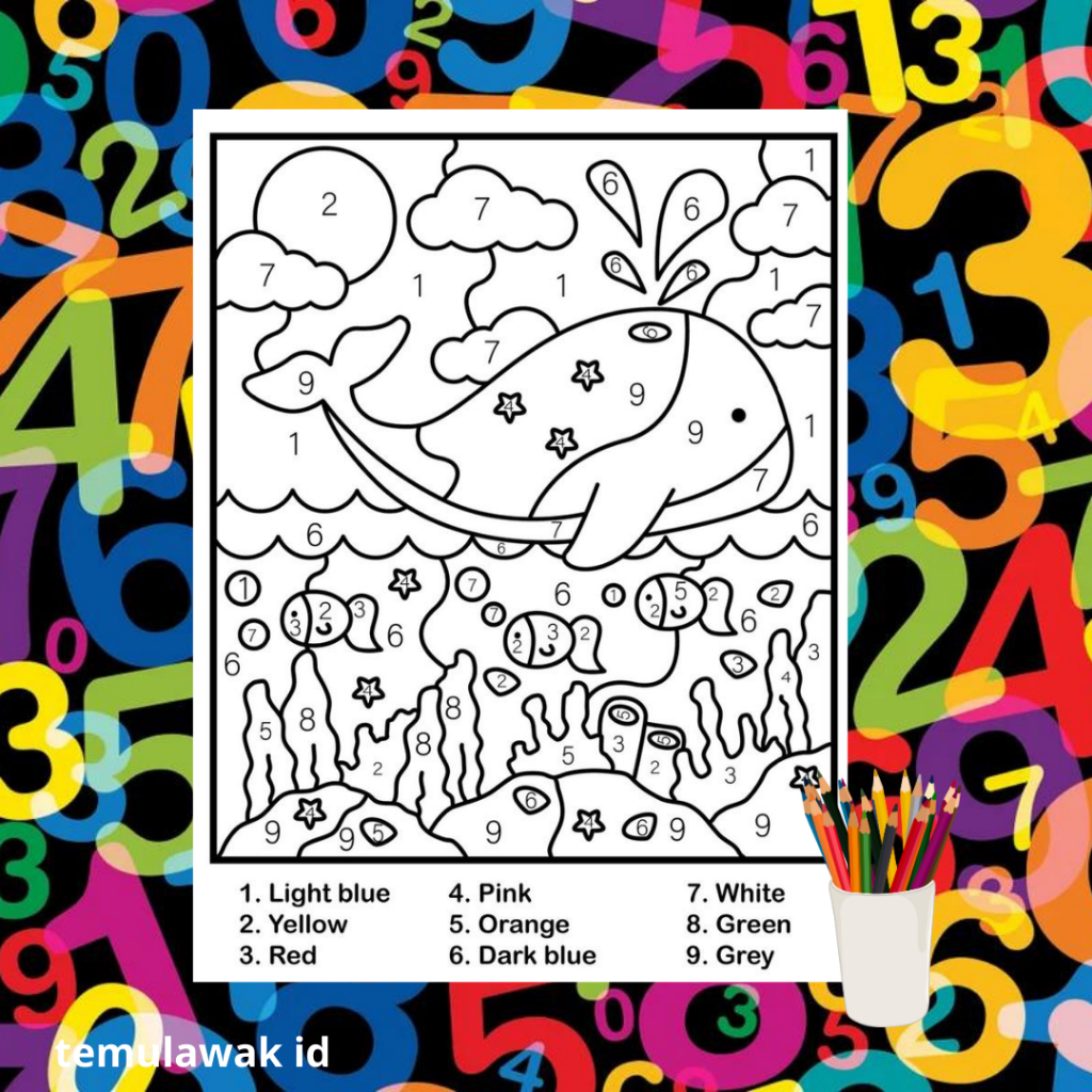 Jual ANGKA NOMOR NUMBER NUMBERS Kertas Gambar Sketsa Lukis Mewarnai ...