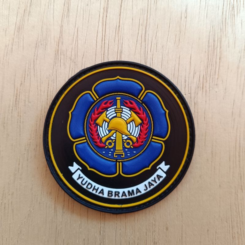 Jual patch rubber pvc logo damkar pemadam bulat 3D timbul - tempelan aksesoris emblem karet ...