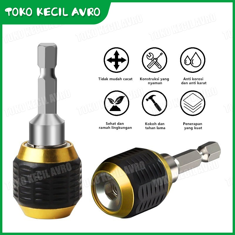 Jual Adaptor mata Bor quick change Chuck Heksagonal 50/60mm pos yang diperluas 1 / 4 "Bits Nut ...