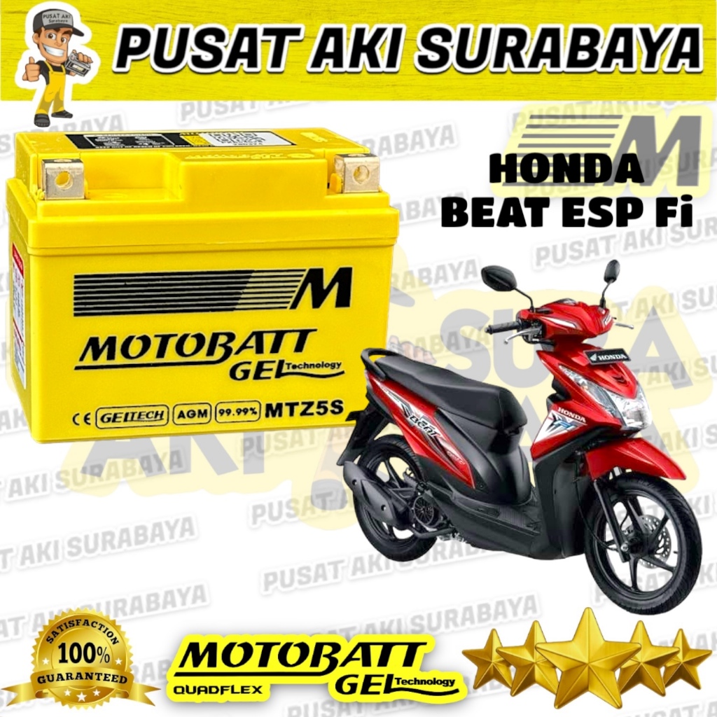 Jual PUSAT AKI SURABAYA AKI KERING MOTOBATT MTZ5S ACCU SEPEDA MOTOR HONDA BEAT ESP FI BEAT OLD ...
