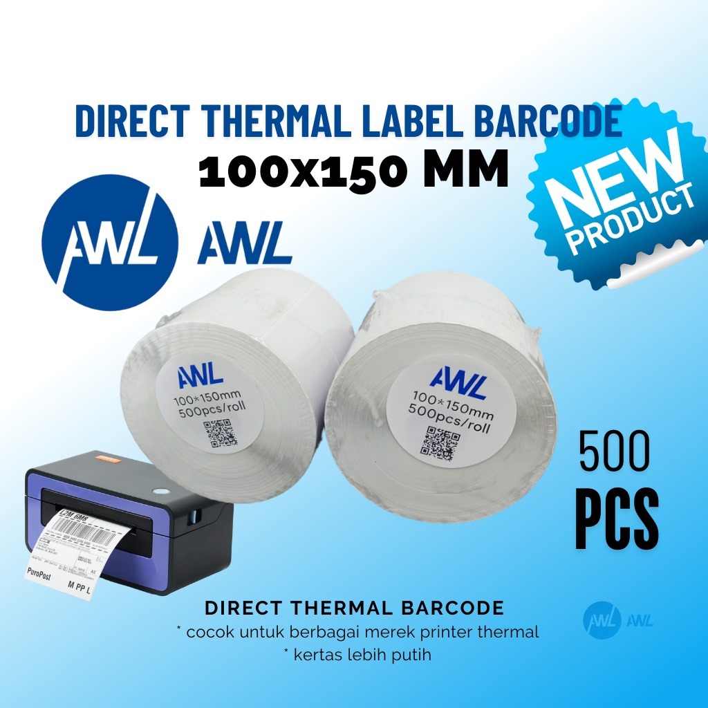 Jual LABEL STICKER THERMAL 100x150 BARCODE | Shopee Indonesia
