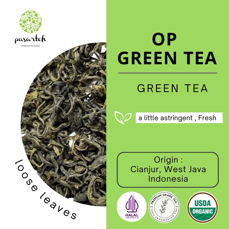Jual [ pasarteh ] Green Tea OP Organik | Teh Hijau | Green Tea | Teh ...