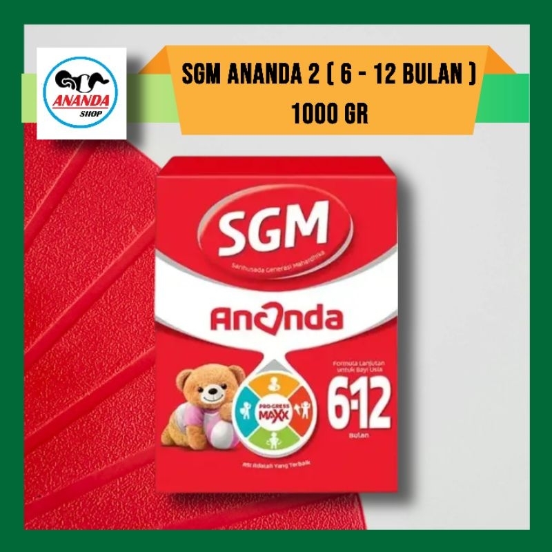 Jual SGM Ananda 2 Susu Formula Bayi Usia 6 - 12 Bulan - 1000gr | Shopee ...