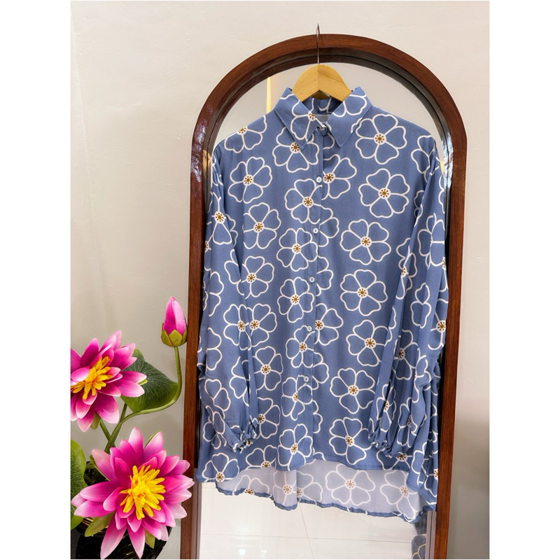 Jual OVERSIZE BLOUSE MOTIF - ATASAN RAYON FULL KANCING JUMBO / KEMEJA ...