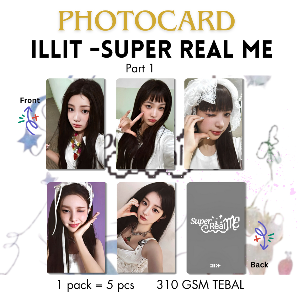Jual PHOTOCARD ILLIT SUPER REAL ME (ISI 5 pcs) unofficial photocard illit lomo card iroha wonhee ...