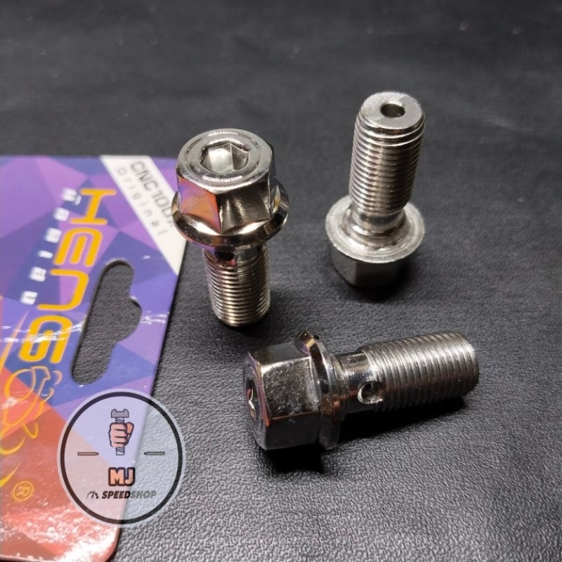 Jual BAUT BANJO KALIPER REM MODEL HEXAGON 2 KUNCI DRAT KASAR DAN HALUS PROBOLT ORIGINAL ...