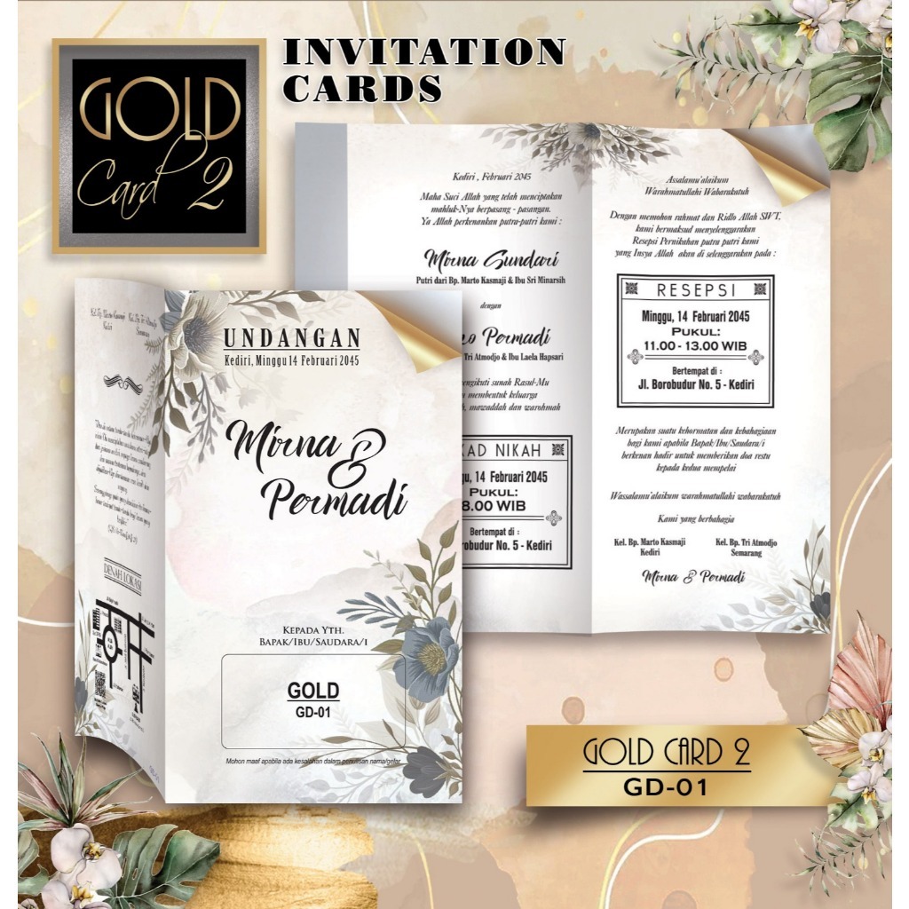 Jual GD 01 Gold Card 2 | Blanko Undangan | Undangan Murah | Blangko ...