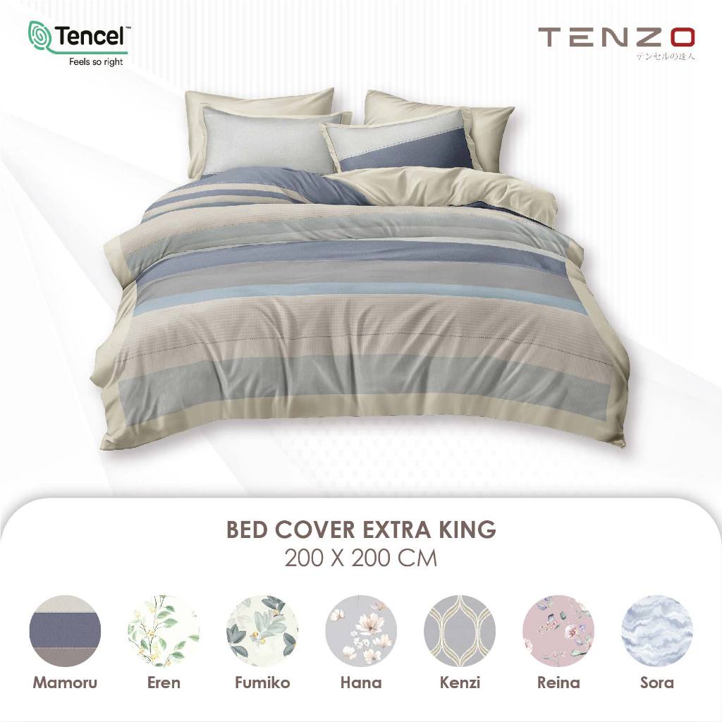 Jual Tenzo - Bed Cover Tencel Set Ekstra King 200x200 Tinggi 40 Motif "Live" | Shopee Indonesia