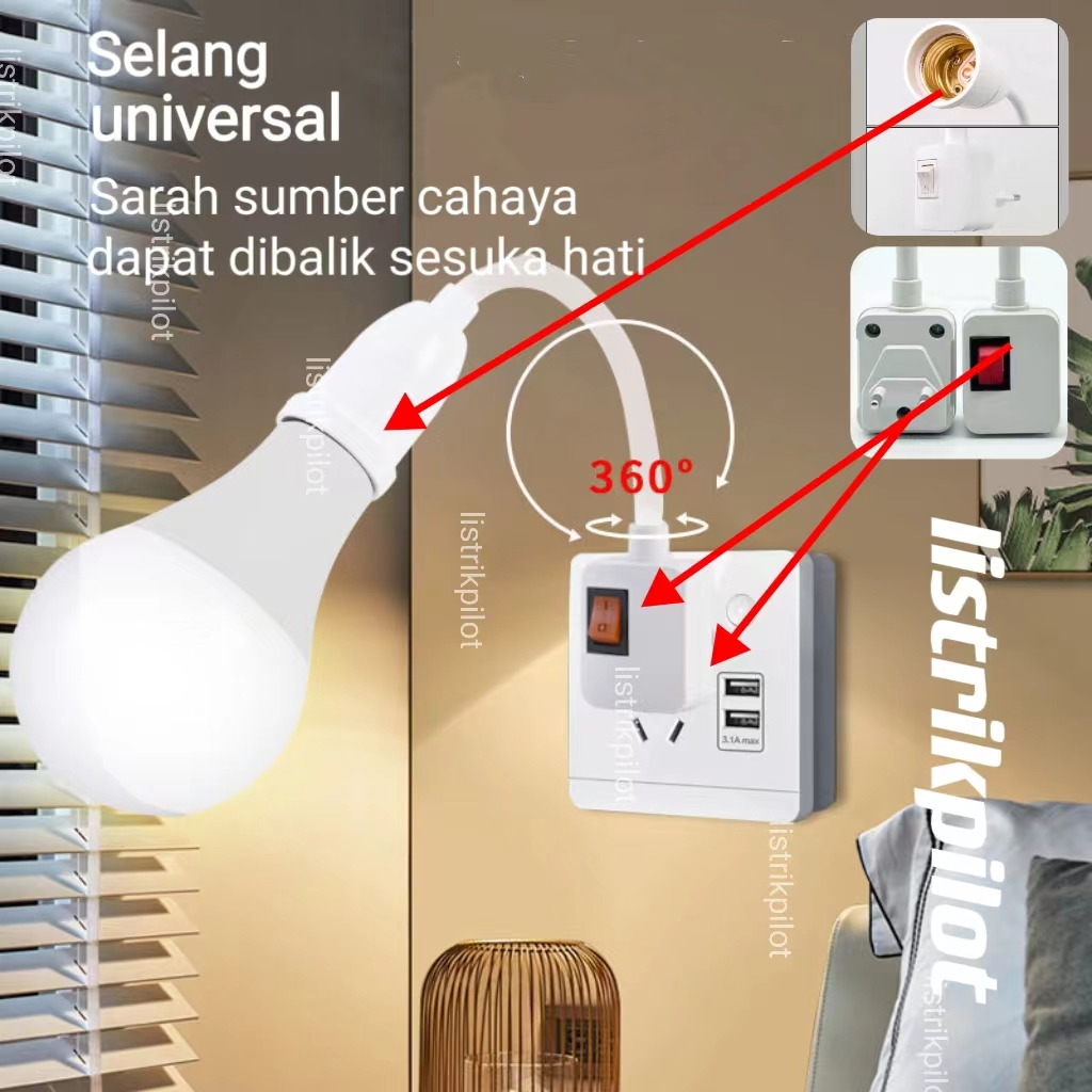 Jual Fitting Lampu Flexible, Fiting lampu Colok, Lampu Tidur,lampu ...