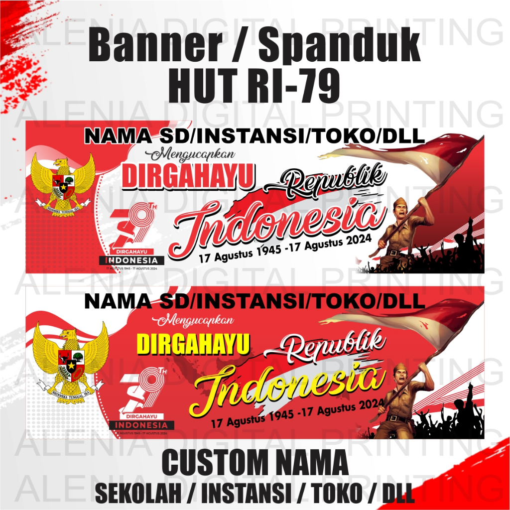 Jual CUSTOM Spanduk Banner 17 Agustus / Dirgahayu Kemerdekaan / HUT RI ...