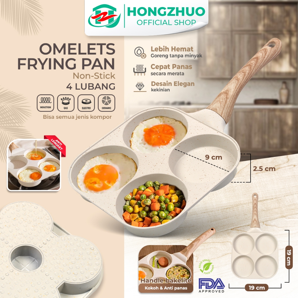 Jual Hongzhuo Panci Penggorengan Telur Pancake/Panci Steak Grill Egg ...