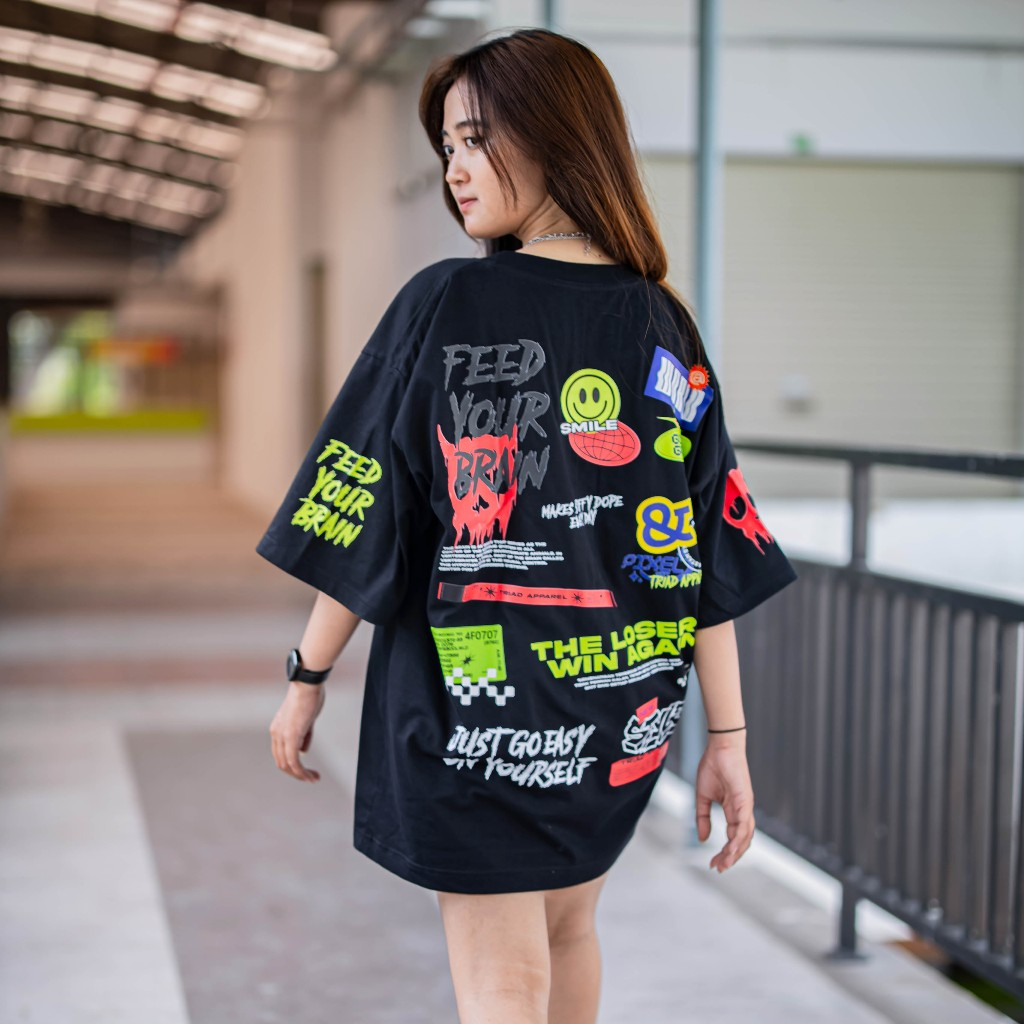Jual Triad T-Shirt Oversize Feed Your Brain | Kaos Oversized Graffiti ...