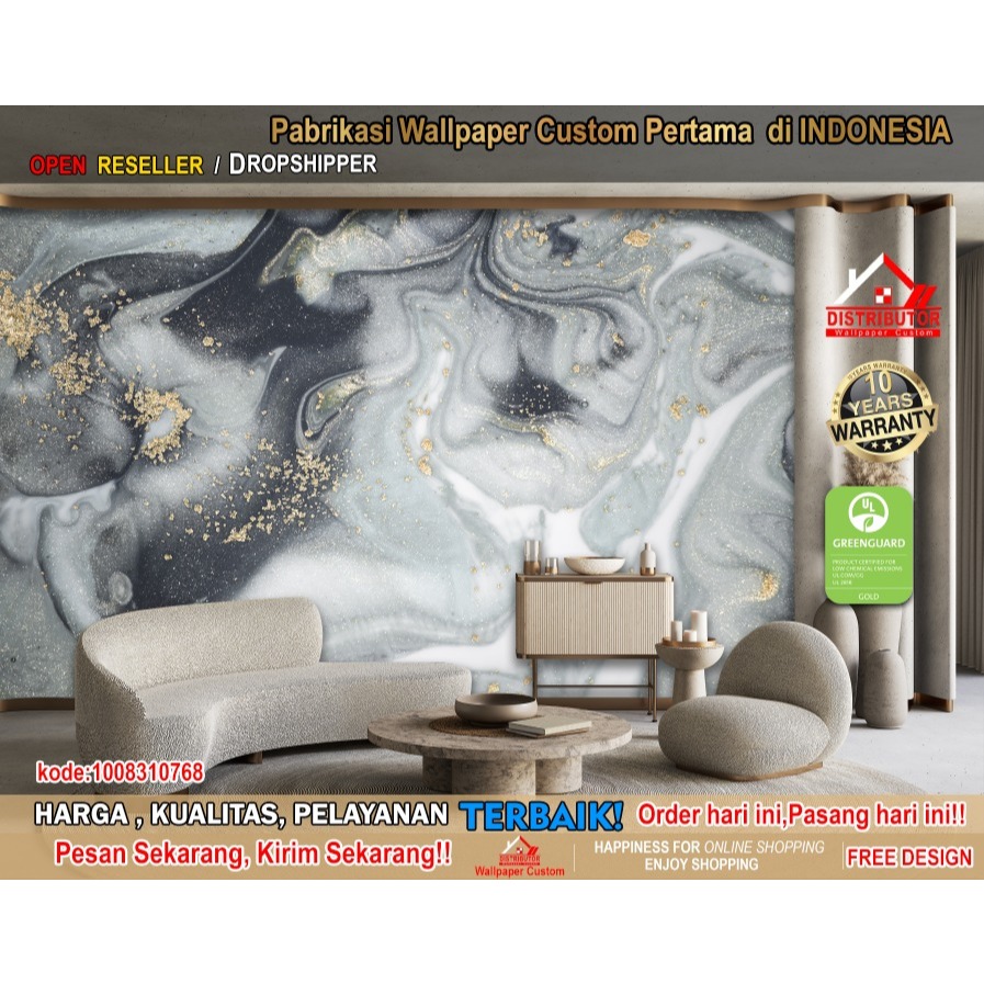 Jual Wallpaper Custom 3D Tema Marmer | Marble | Wallpaper Dinding ...