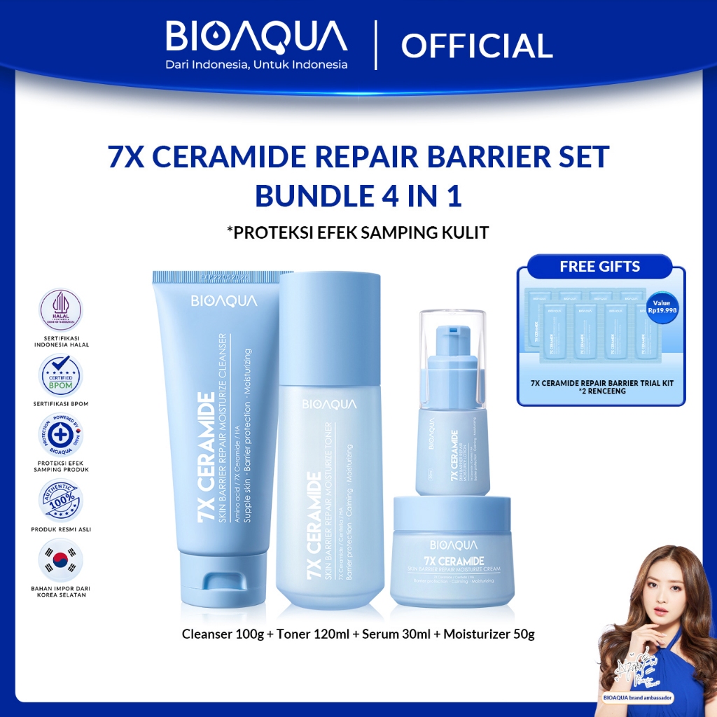 Jual BIOAQUA 7X Ceramide Skincare Paket Repair Barrier Set With ...