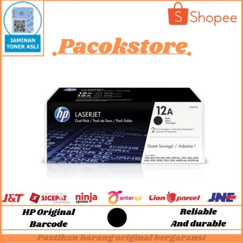 Jual tinta toner hp laserjet 12a black(Q2612A)original | Shopee Indonesia