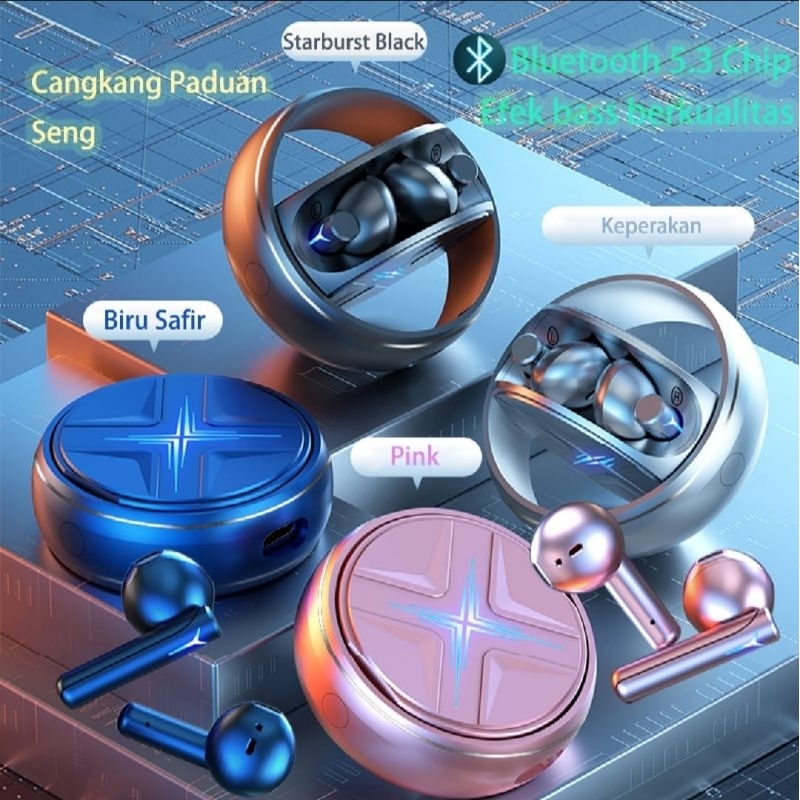 Jual TWS Gaming Star Ring & Light Metal Mecha Desain Wireless Bluetooth ...